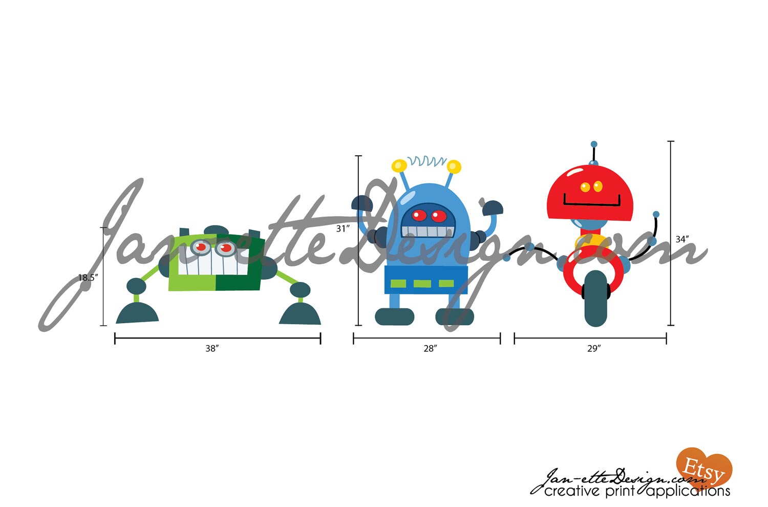 Large Robot Wall Decalsremovable and Repositionable Wall - Etsy