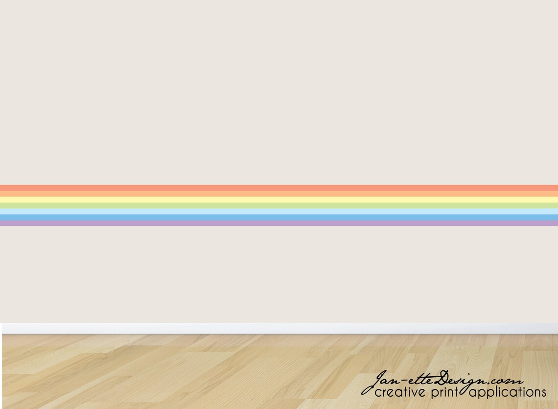 Rainbow Wall Border Rainbow Wall Border Removable Fabric Wall | Etsy