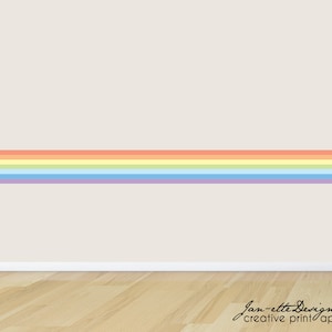 Rainbow Wall Border, Rainbow Wall Border Removable Fabric Wall Decal ...