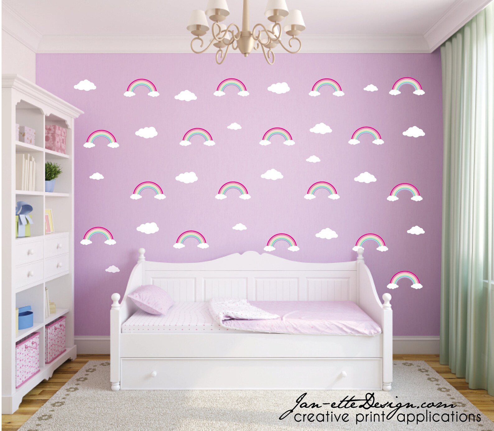 Rainbow Decorpink Rainbow Pattern Stickersfabric Decalsfree - Etsy