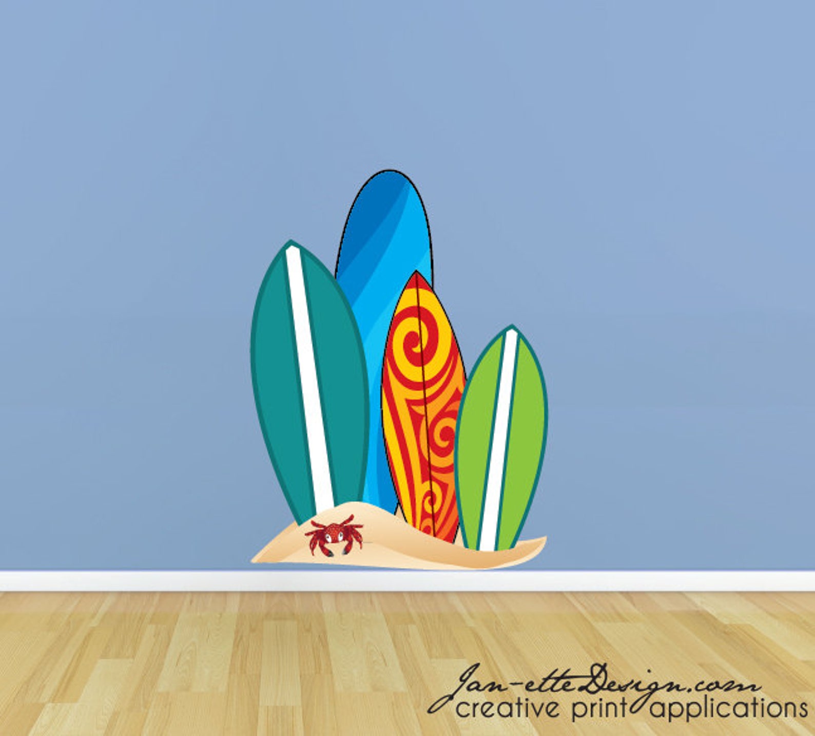 Surfboard Wall Decal Beach Surfboards Fabric Wall Decal | Etsy