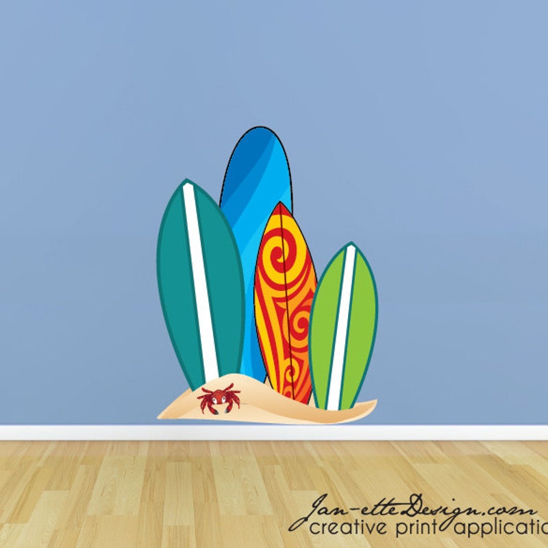 Surfboard Wall Decal - Etsy