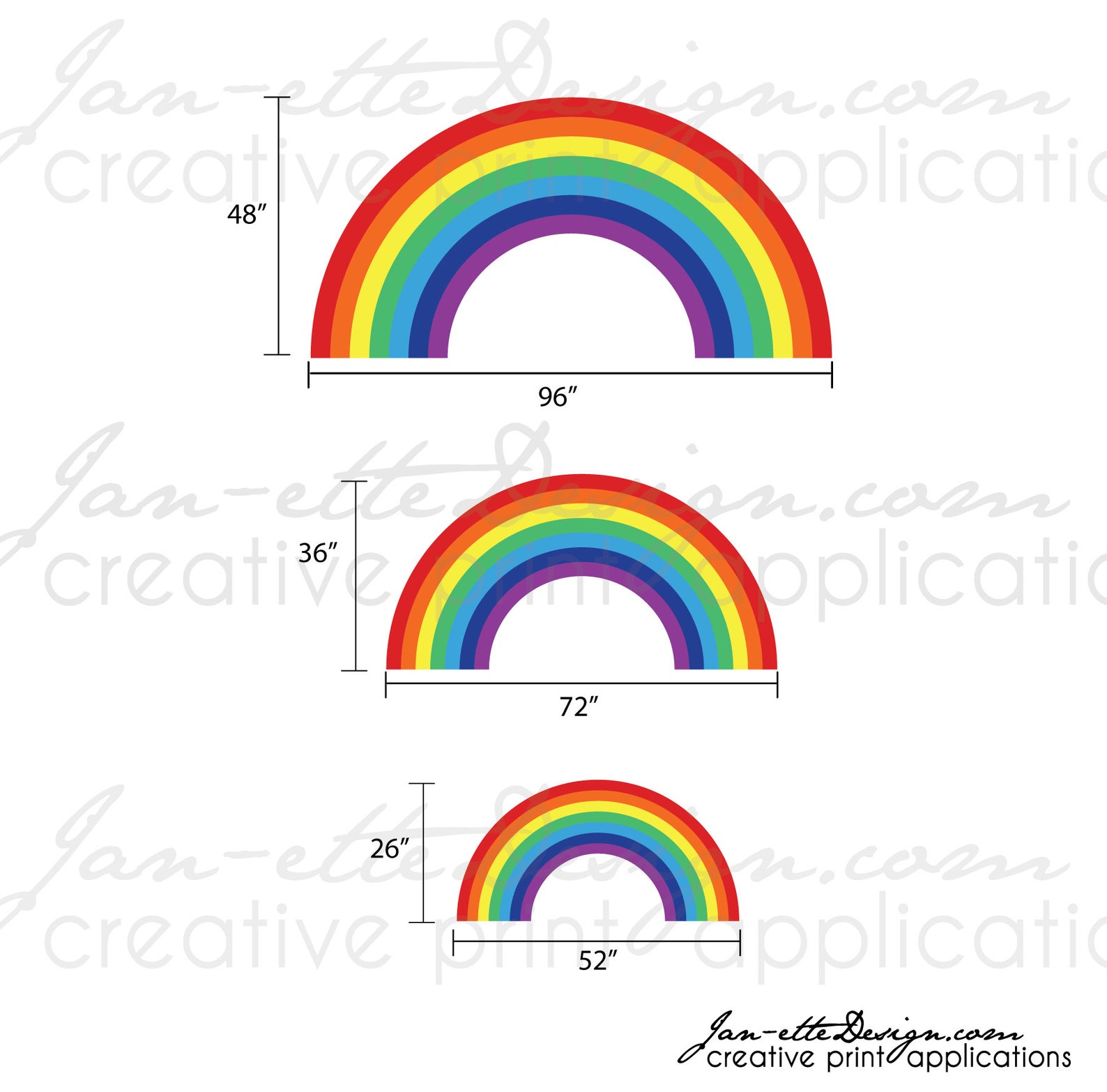 Large Rainbow Wall Decalrainbow Roompeel and Stick Rainbow | Etsy UK