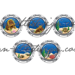 Kids Pirate Theme Wall Decals,porthole Wall Sticker, Pirate Shipwreck ...