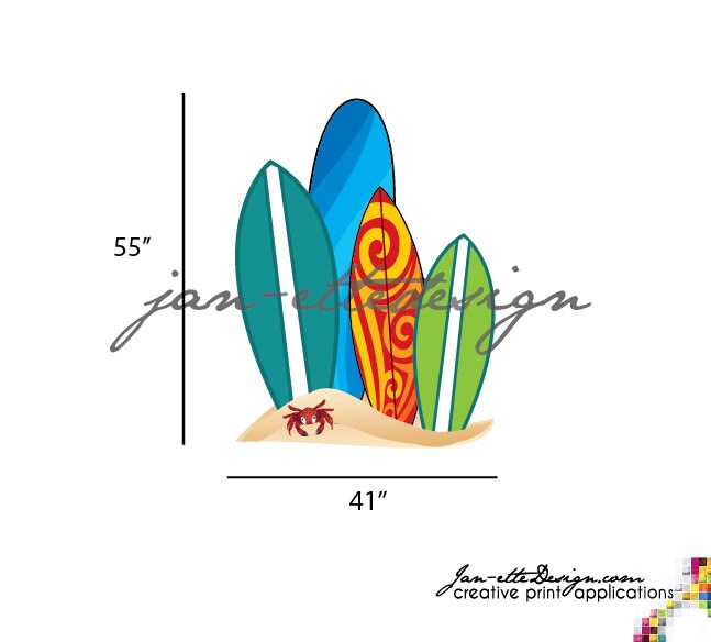 Surfboard Wall Decal Beach Surfboards Fabric Wall Decal | Etsy