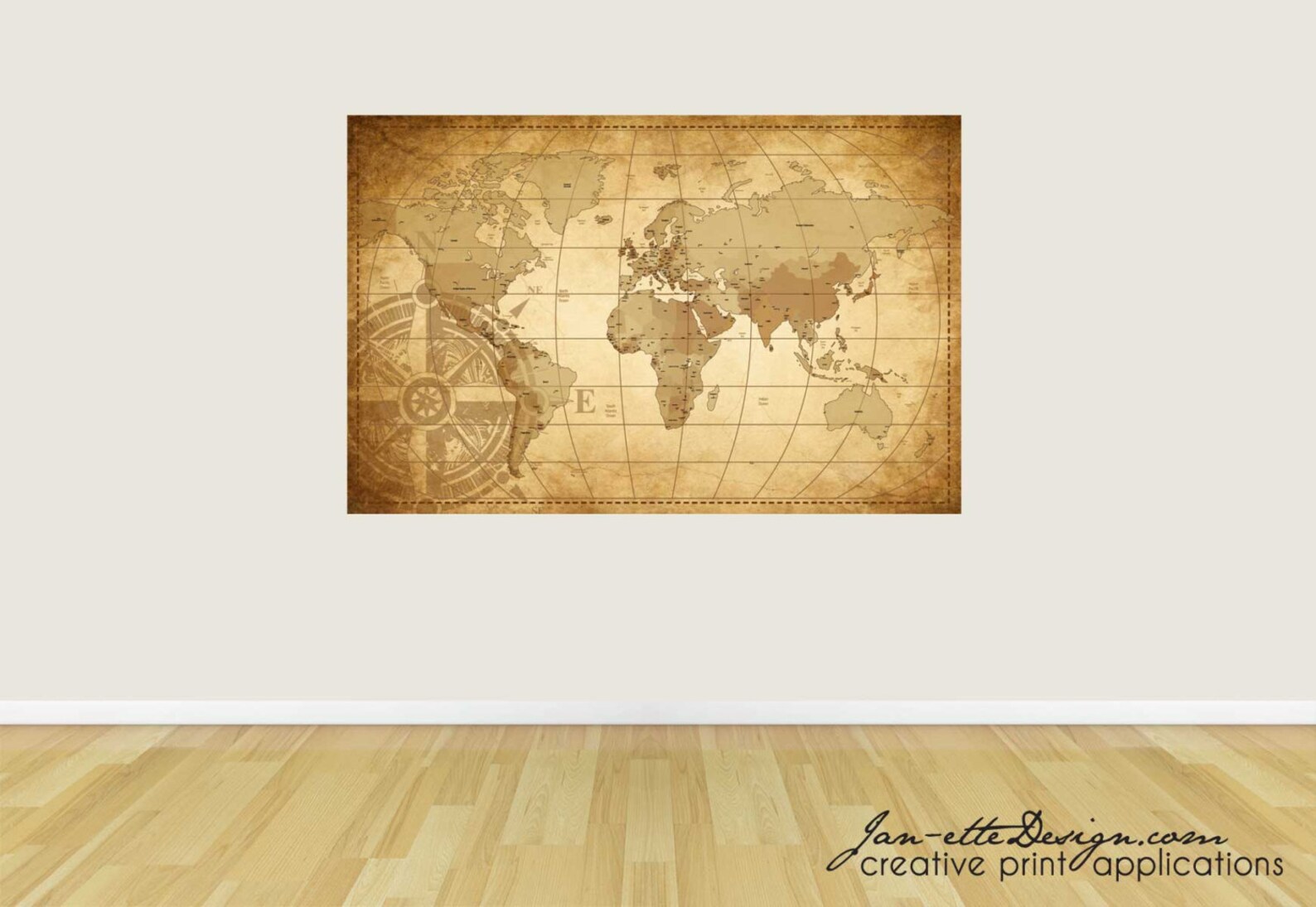 World Map Fabric Wall Decal Wall Art Map Wall Sticker World - Etsy