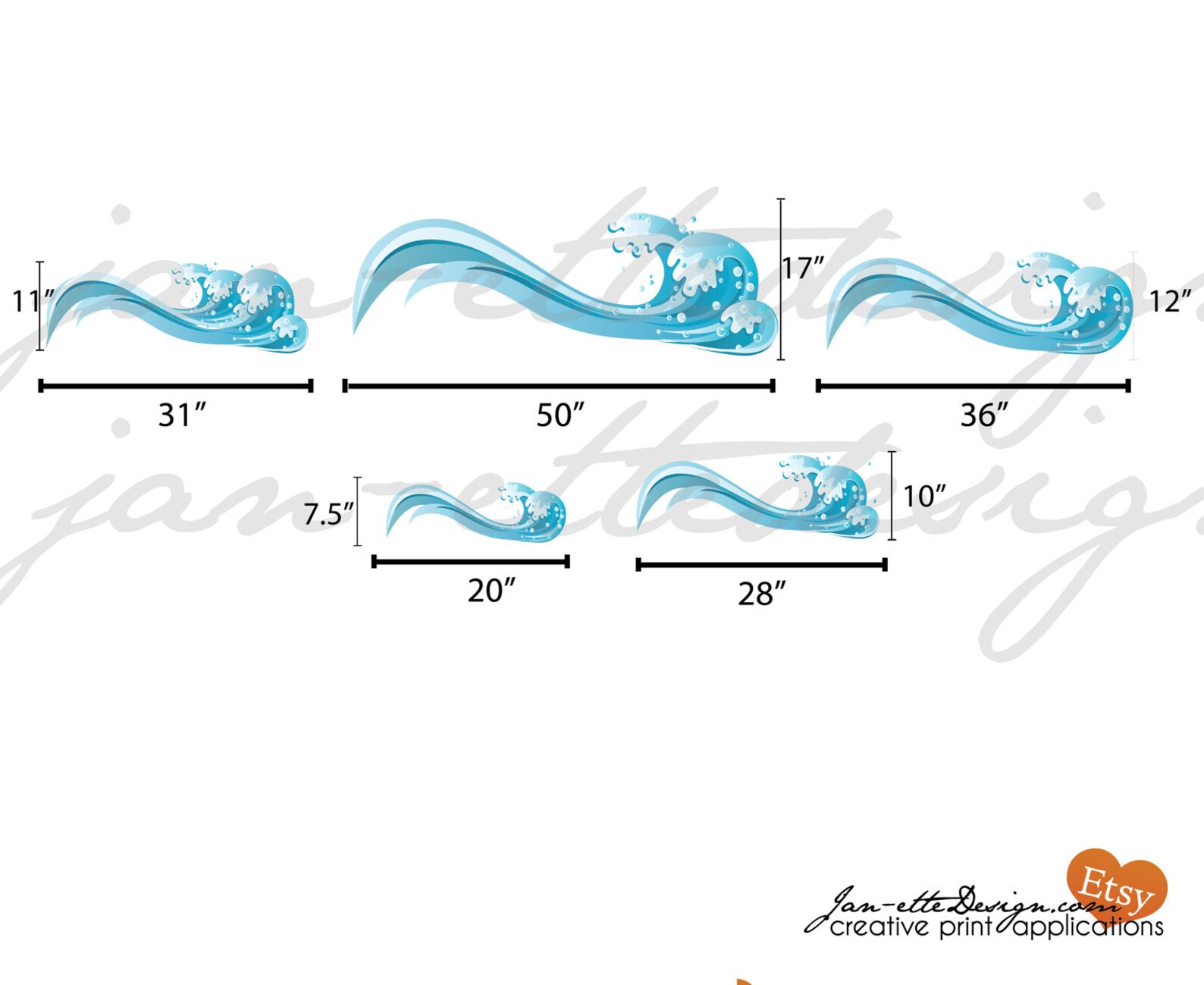 Ocean Waves Fabric Wall Decal Setremovable and Repositionable - Etsy