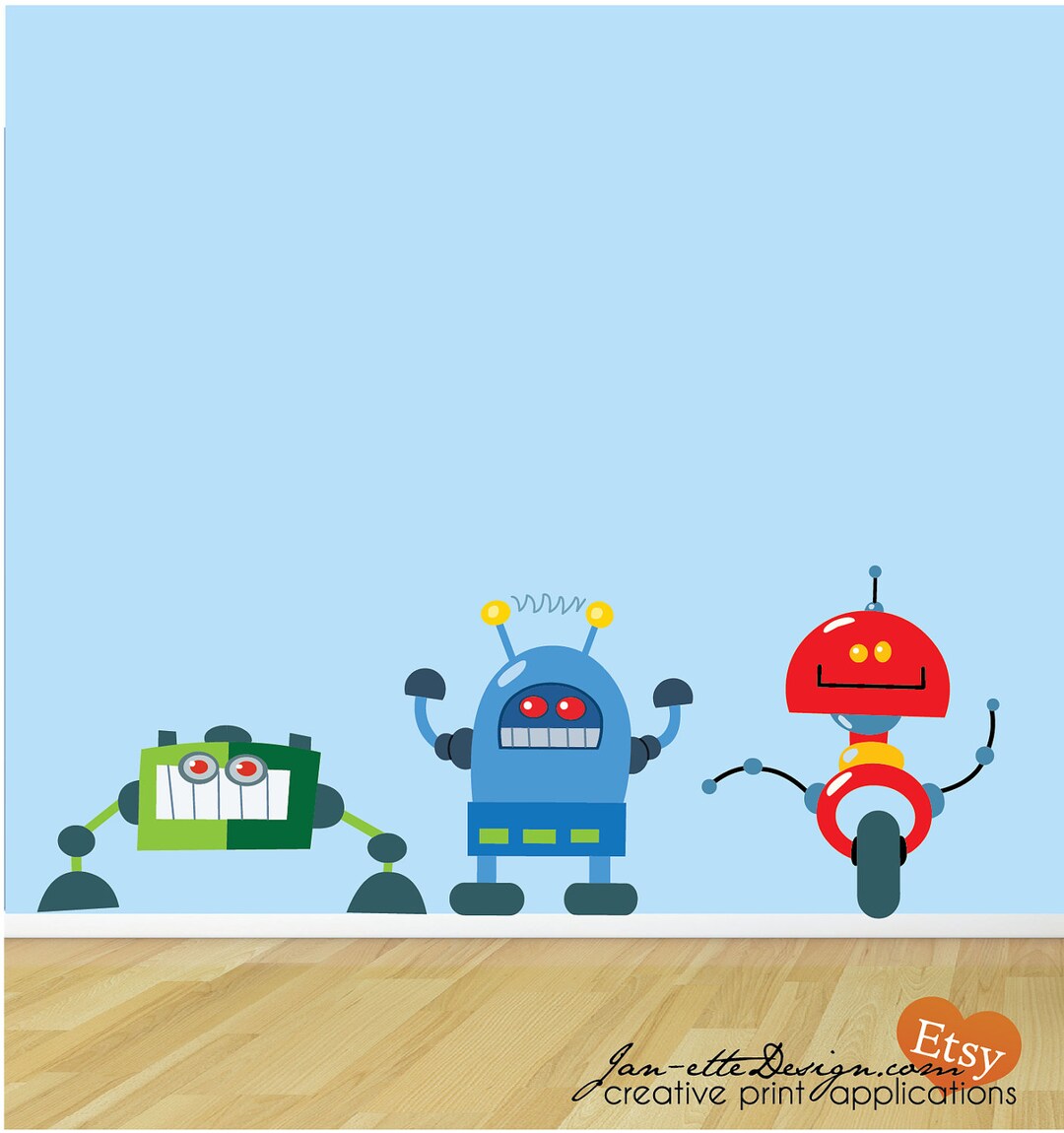 Large Robot Wall Decals,removable and Repositionable Wall Decals for ...