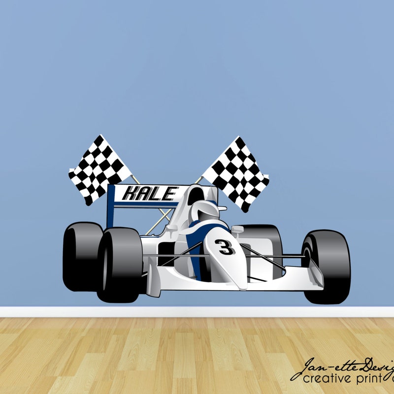 Race Car Wall Decals - Etsy