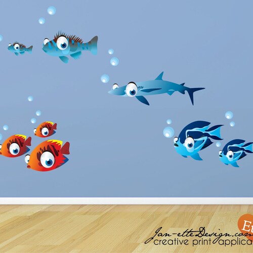 School of Fish Decal Set Under the Sea Ocean Friends Just - Etsy