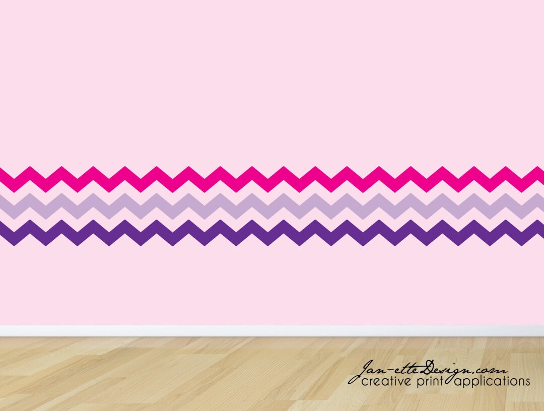 Large Chevron Wall Decal, Chevron Pattern Wall Border, Chevron Wall Art ...