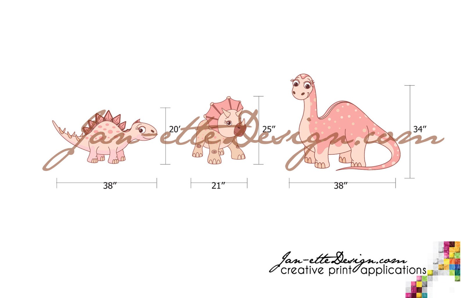 Girl Wall Decalspink Dinosaur Wall Stickersdinosaur Fabric | Etsy