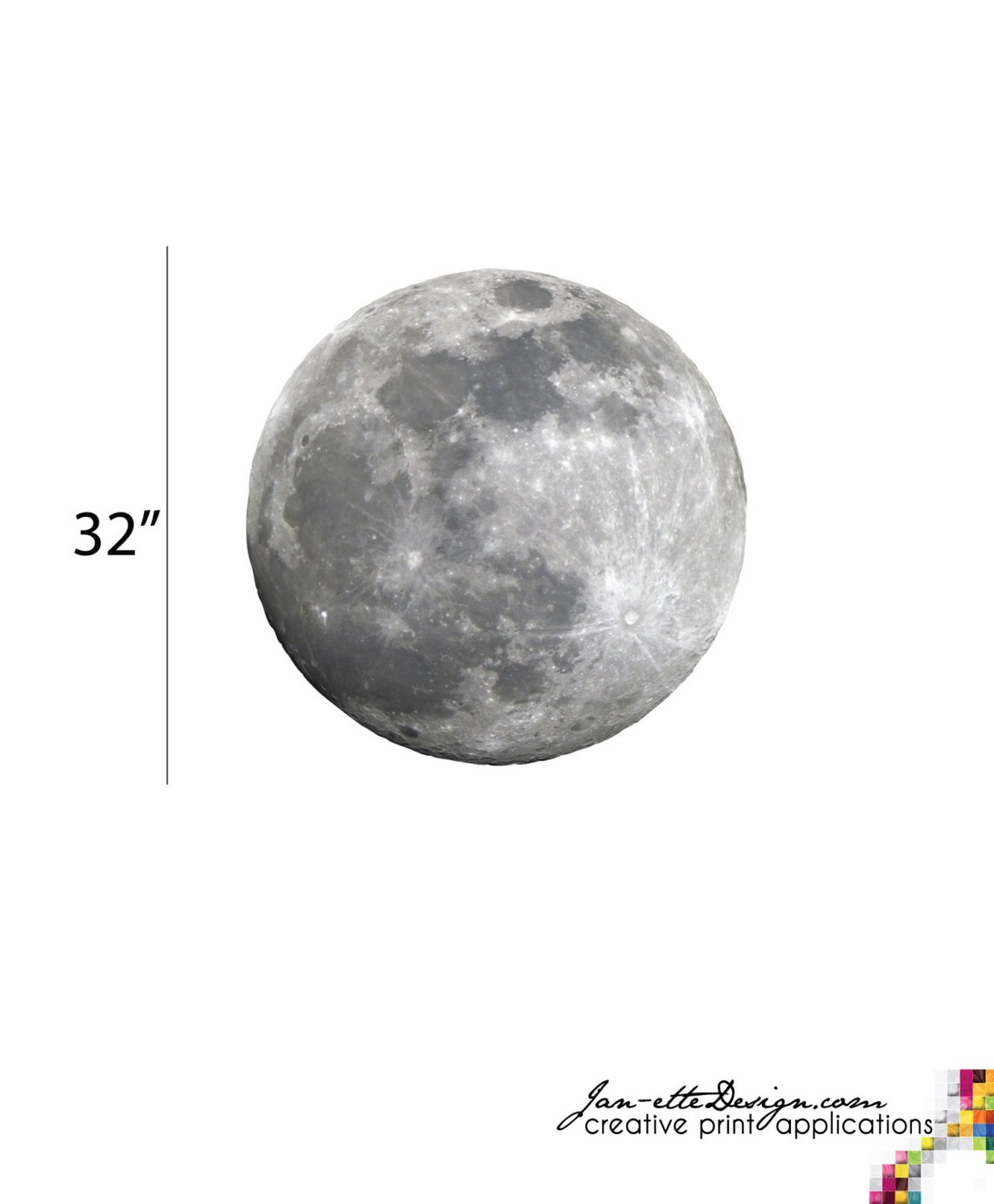 Full Moon Fabric Wall Decal Moon Wall Sticker Space Wall Art | Etsy