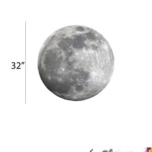 Full Moon Fabric Wall Decal, Moon Wall Sticker, Space Wall Art - Etsy