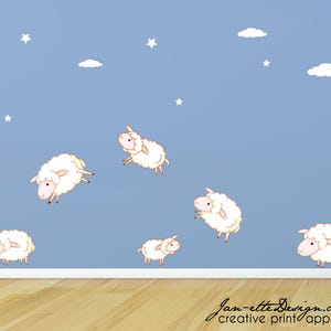 Sheep Wall Decals,counting Sheep Nursery Wall Stickers,removable and ...