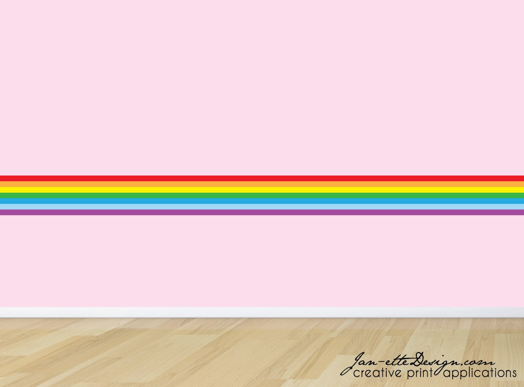 Rainbow Wall Border, Rainbow Wall Border Removable Fabric Wall Decal ...