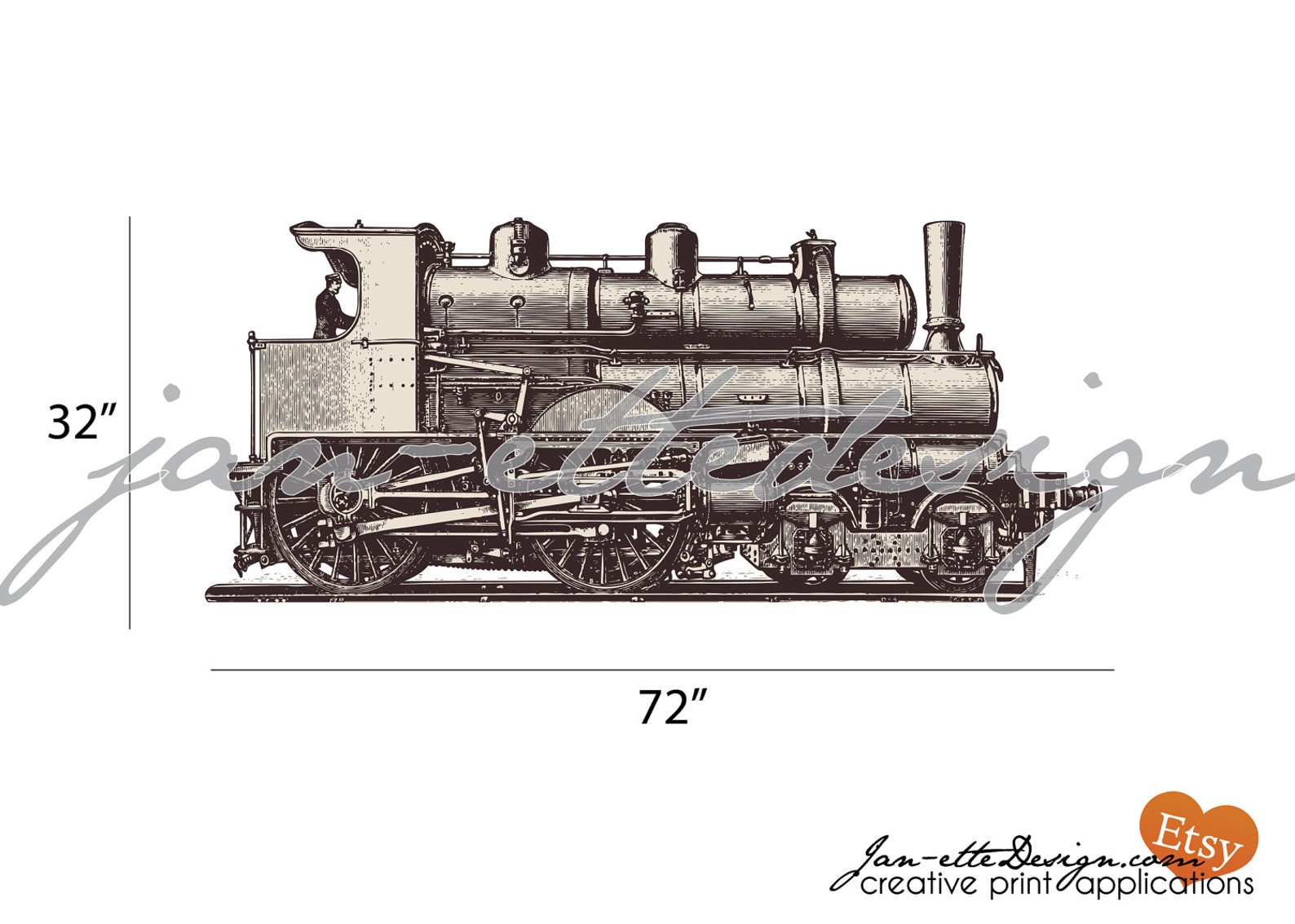 Train Wall Decal Vintage Train Fabric Wall Decal Train Art - Etsy