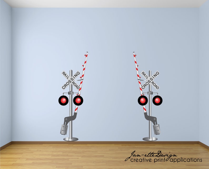 Railroad Crossing Sign Fabric Wall Decal - Etsy