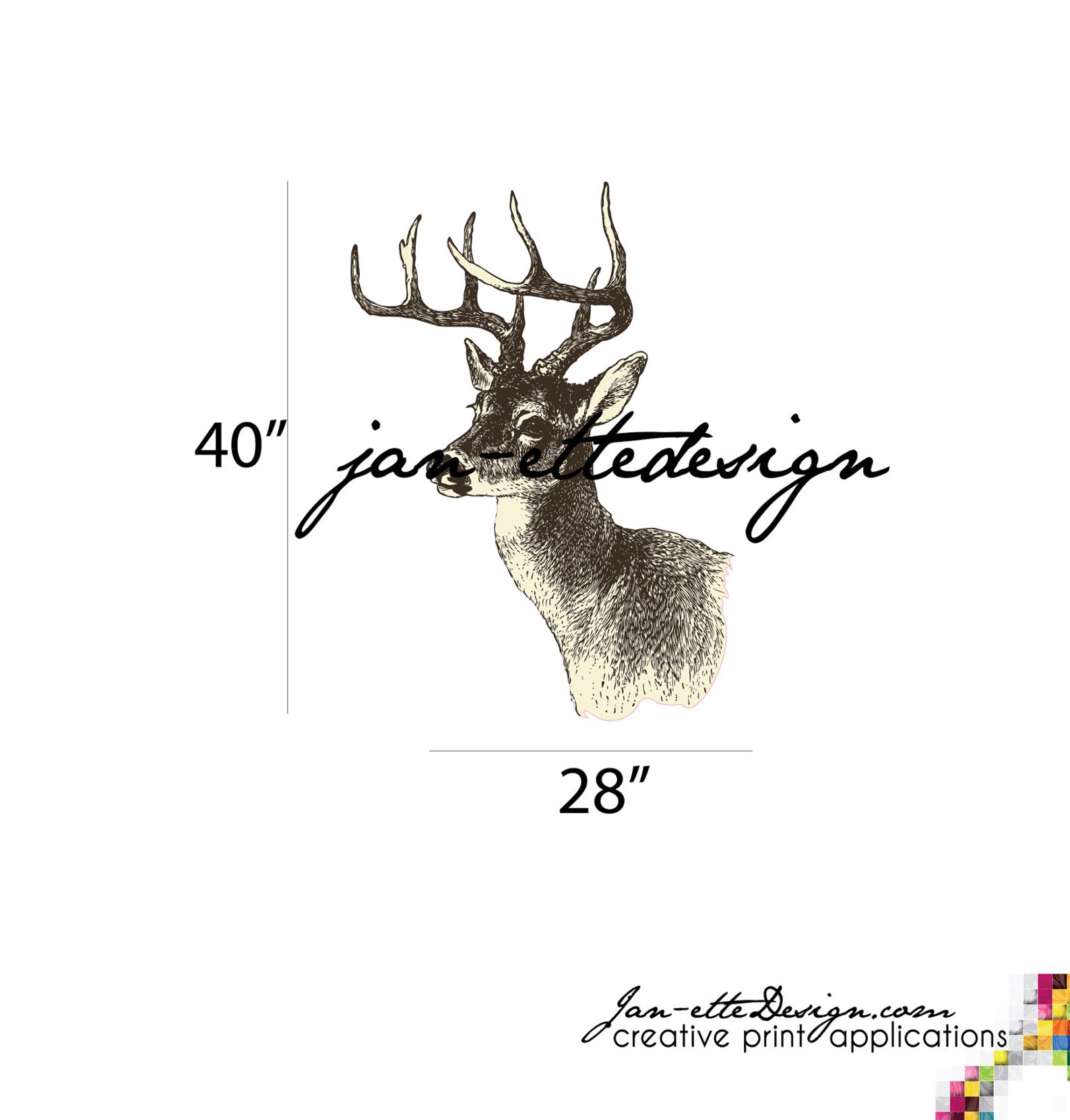 Rustic Deer Head Fabric Wall Decal - Etsy