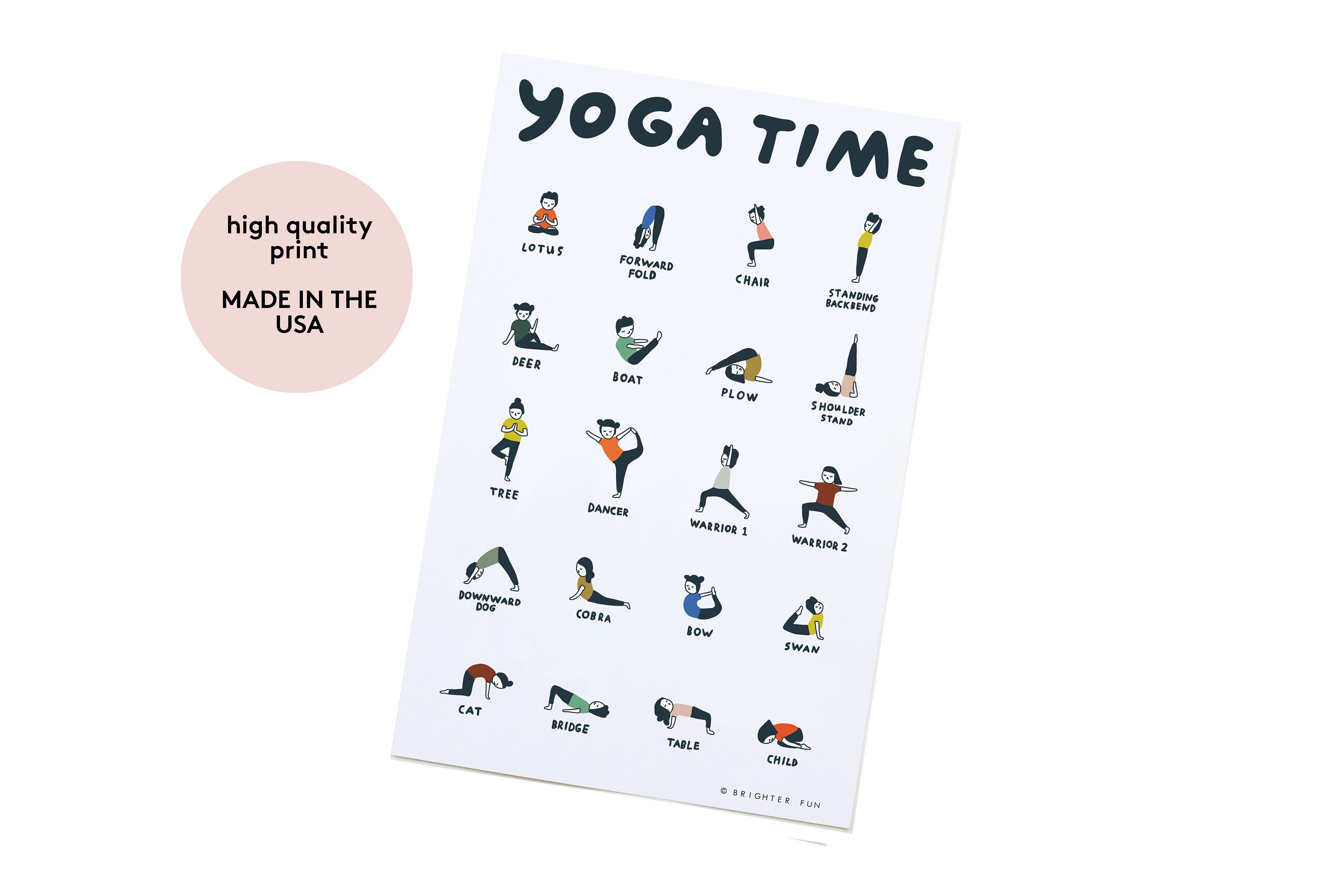 Kids Yoga Poster - Etsy