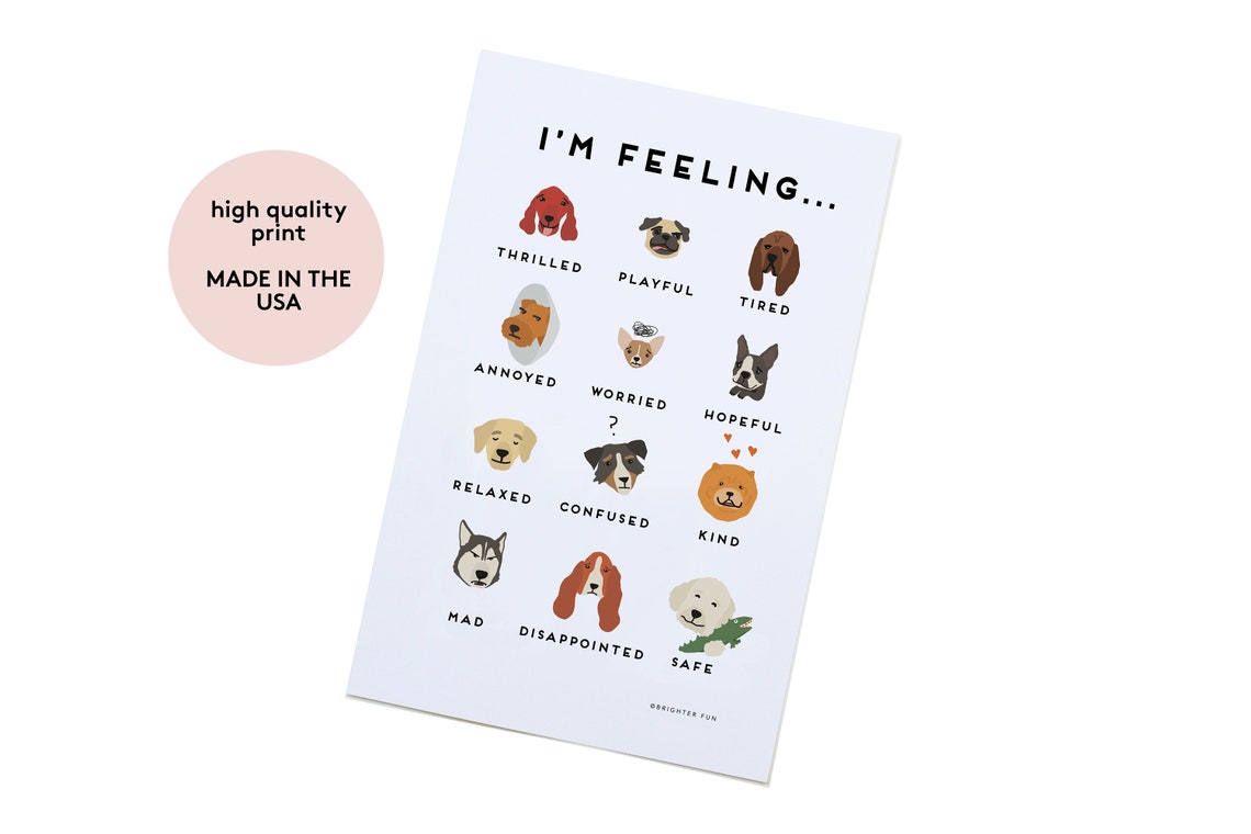 Dog Feelings Poster - Etsy