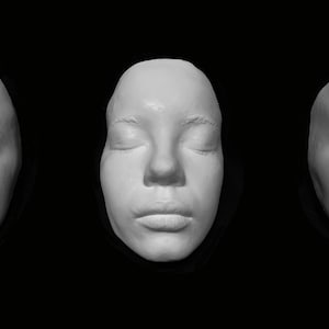 Life Mask LESLIE CARON Classic Old Life Cast White Plastic Urethane ...
