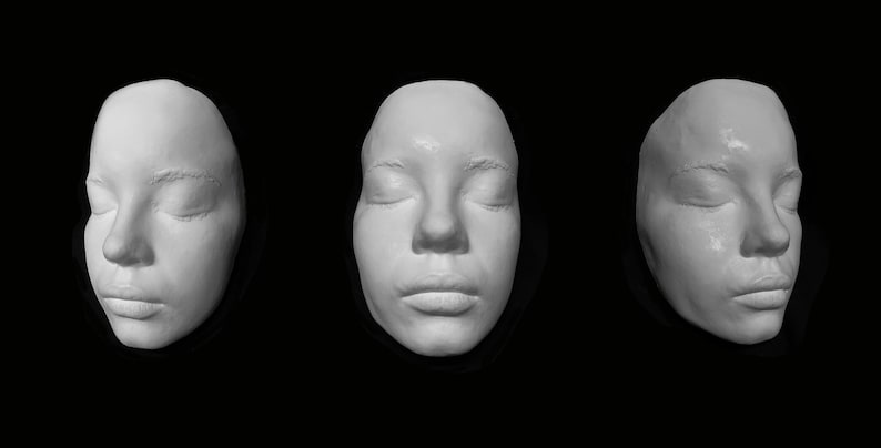 Life Mask LESLIE CARON Classic Old Life Cast White Plastic Urethane ...