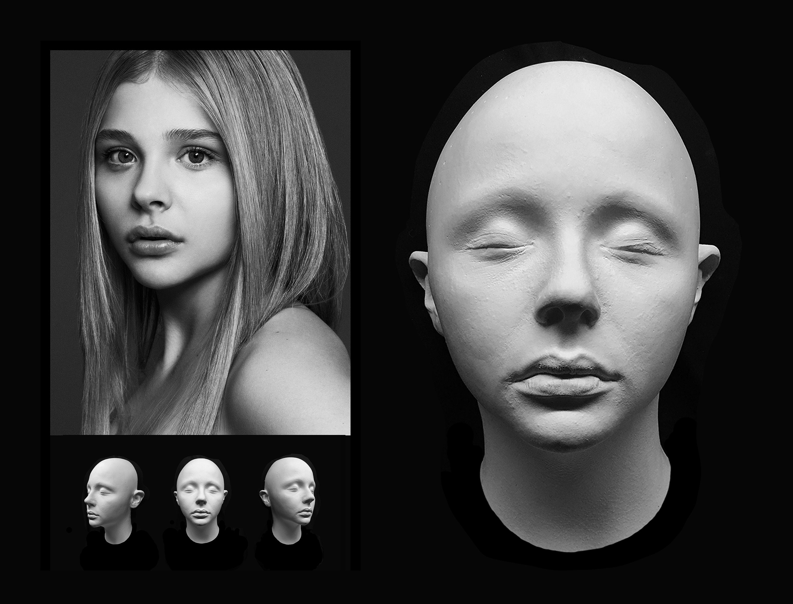 LIFE MASK Chloe Grace Moretz lifecast life mask plastic resin | Etsy