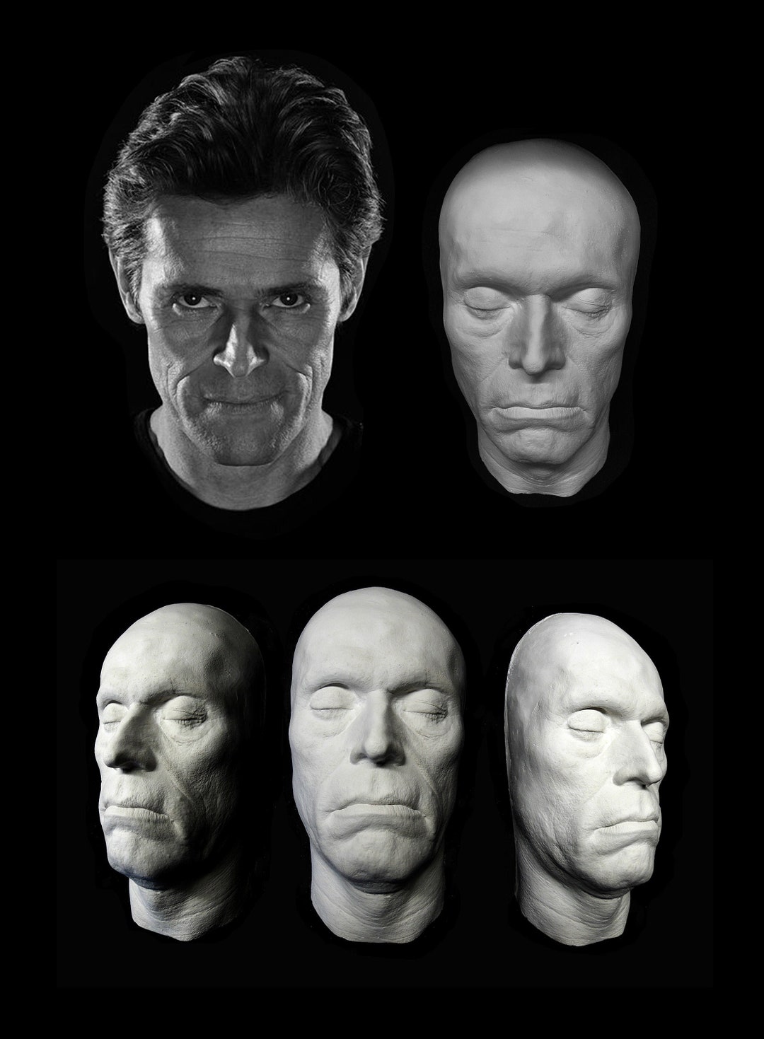 WILLEM DAFOE Made to Order Life Mask Cast Lifemask Lifecast White ...