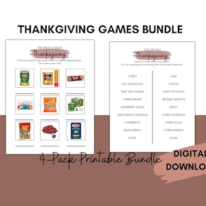 Thanksgiving Game Printable Bundle - Etsy
