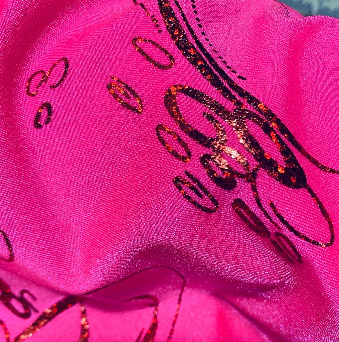 Hot Pink and Red Hologram Swirl Print Sparkle Nylon Spandex - Etsy