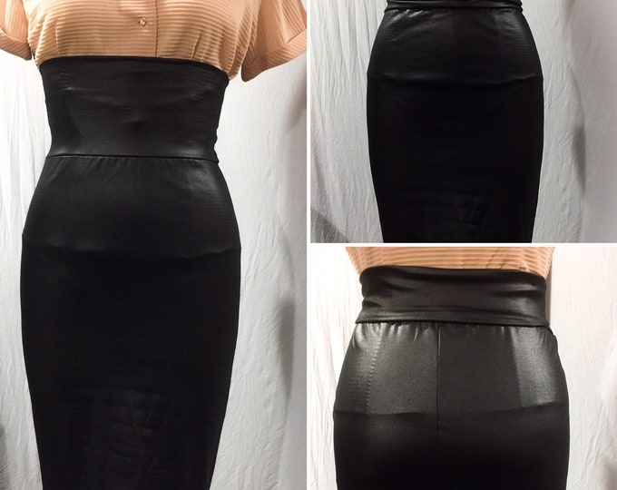 Designer Sample Wet Look Pencil Skirt Etsy