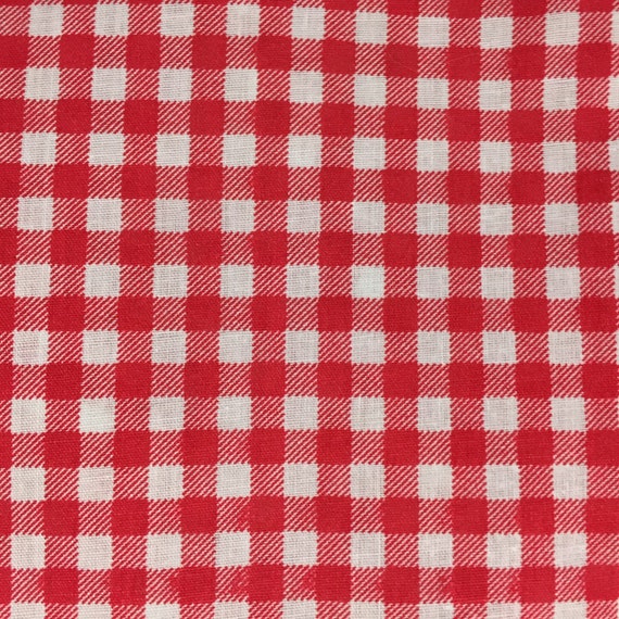 Red and White Gingham Woven Cotton Poplin Fabric | Etsy