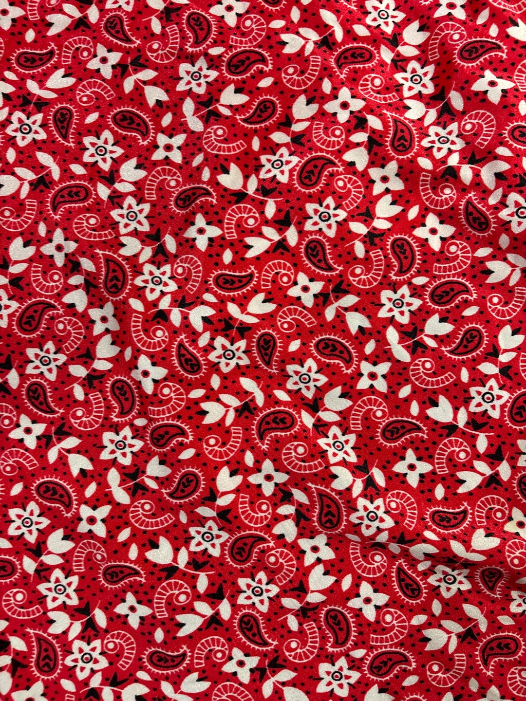 1/2 Yard Red Bandana Print Nylon Spandex Swimwear Dance Fabric - Etsy