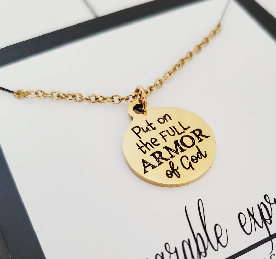 Christian Armor of God Christian Charm Necklace, Encouragement Jewelry ...