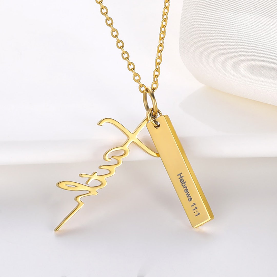 Bible Verse Faith Necklace, Christian Jewelry, Dainty Religious ...