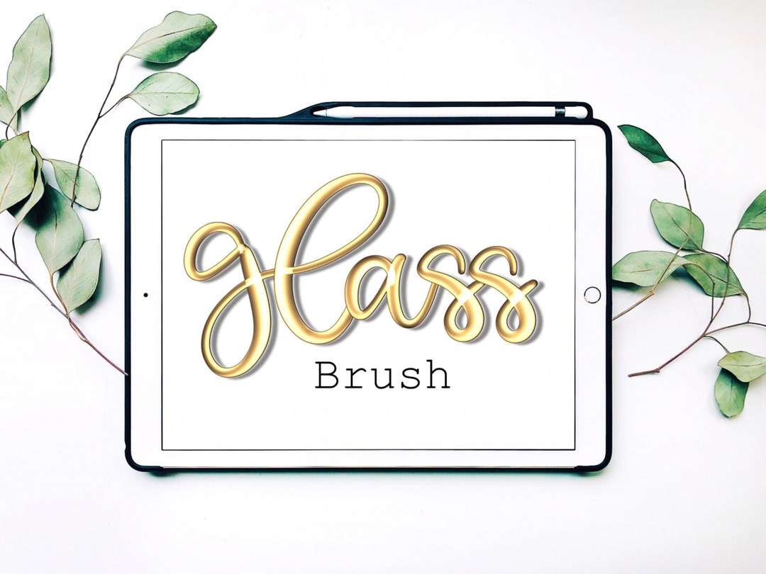 Shiny GLASS 3D Procreate Brush Pack Duo | Digital Procreate Lettering ...