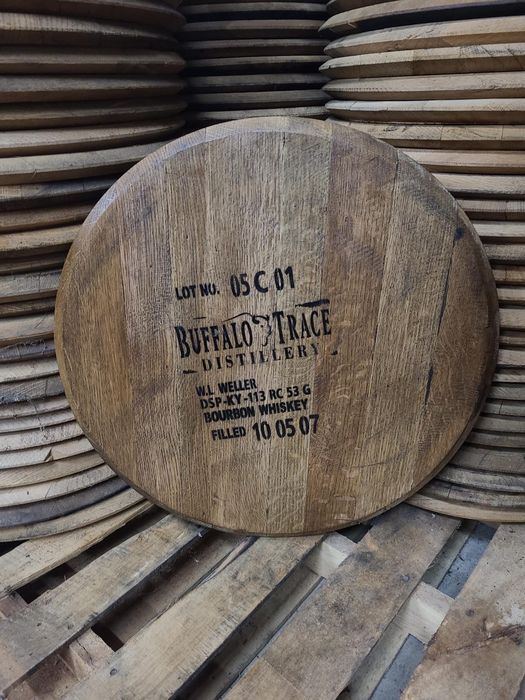 Authentic Buffalo Trace Kentucky Bourbon Whiskey Barrel Head - Etsy