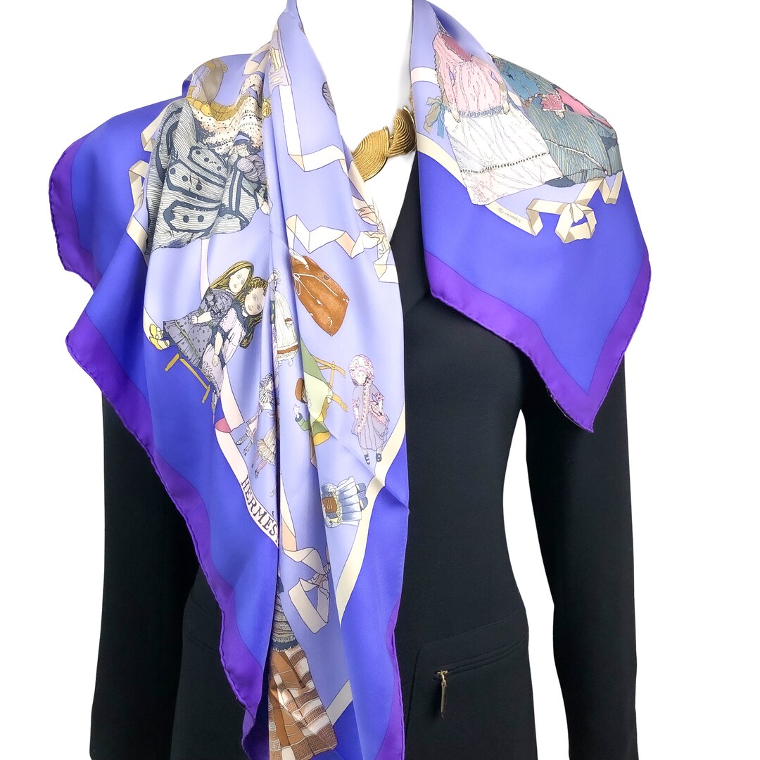 Hello Dolly Hermes Scarf by Loic Dubigeon 90cm Silk Purple CW - Etsy