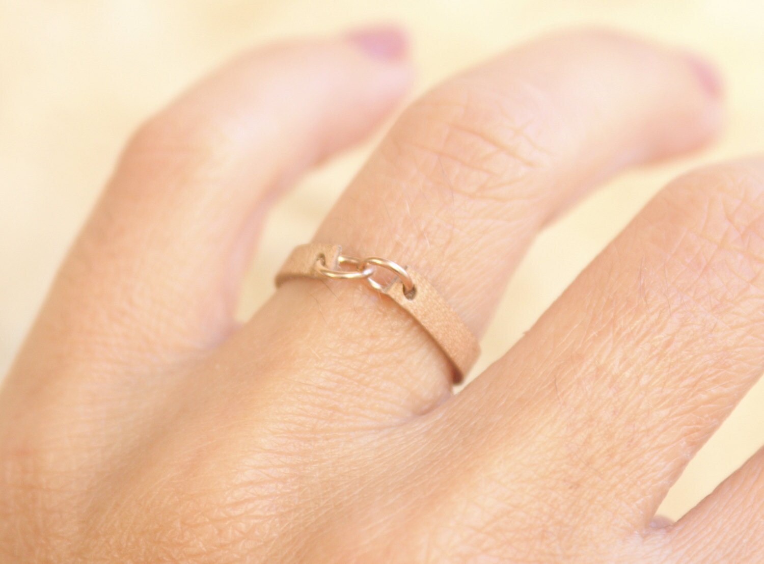 Best Friend Ring Leather and Gold Sisters Gift friendship | Etsy