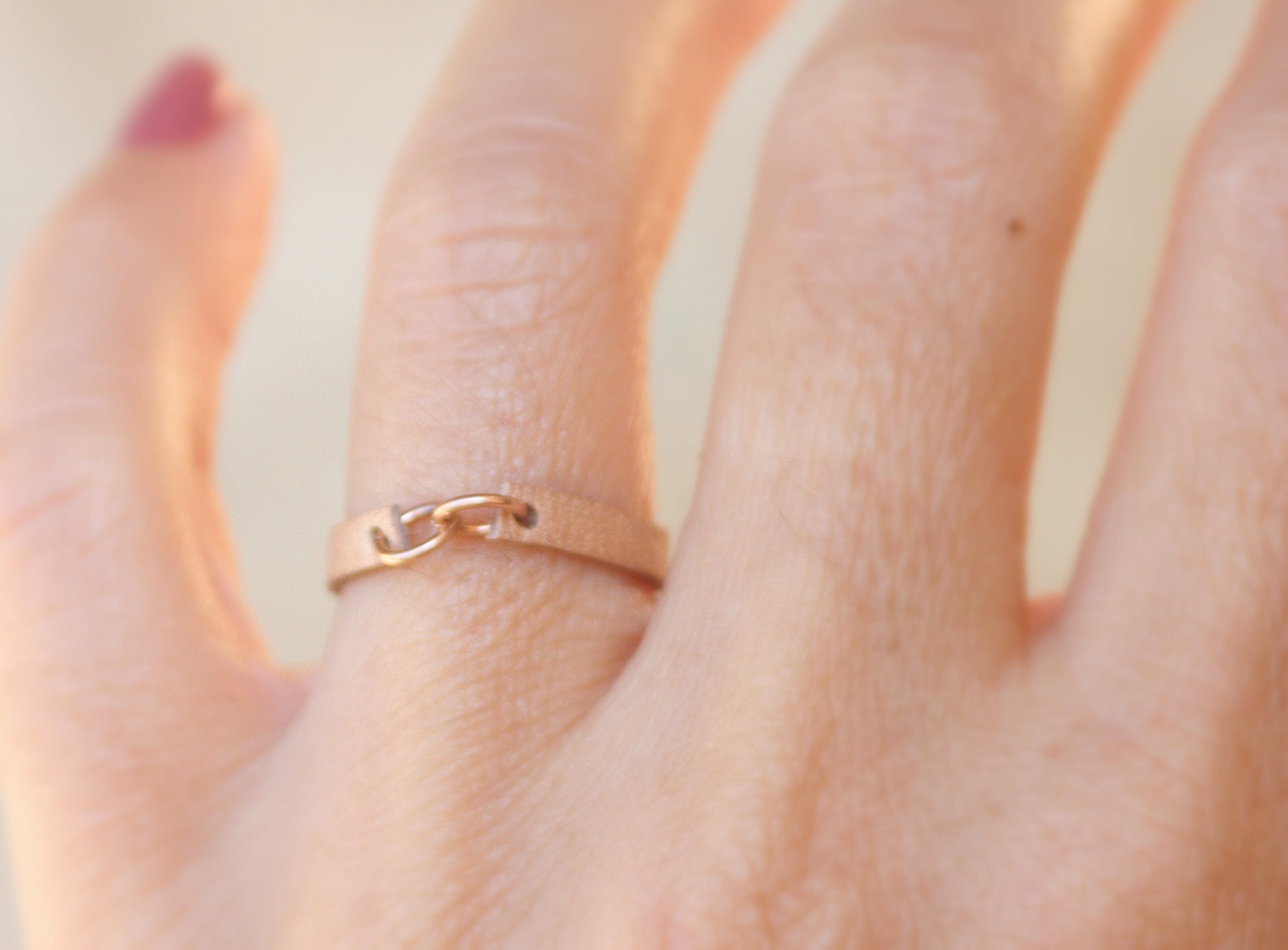 Best Friend Ring Leather and Gold Sisters Gift friendship | Etsy