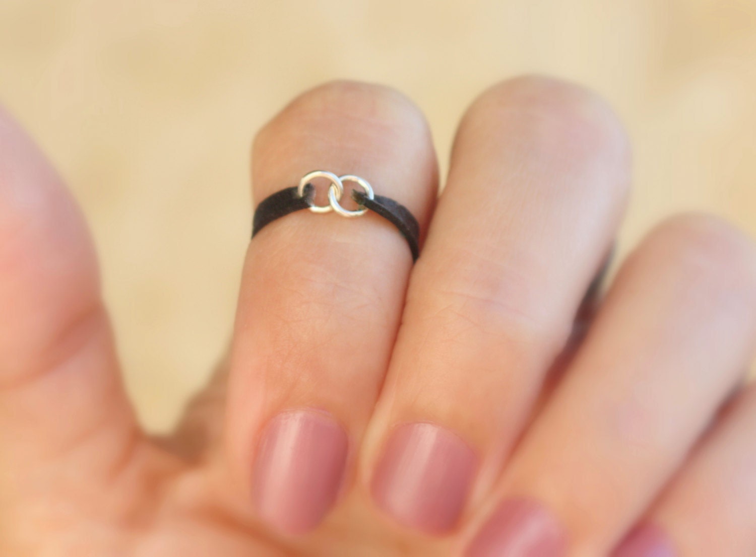 Best Friend Ring Leather and Gold Sisters Gift friendship | Etsy