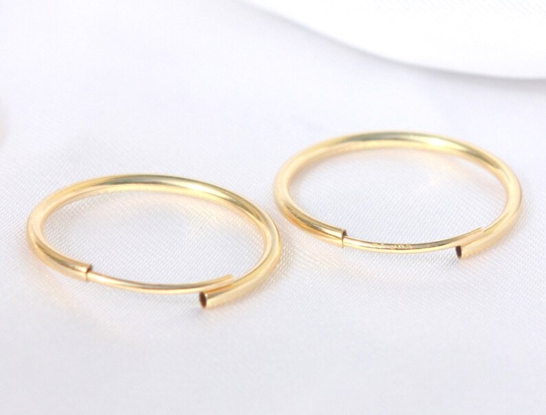 Thin GOLD Hoops Endless Hoop Earring 14k Gold Filled Hoops - Etsy