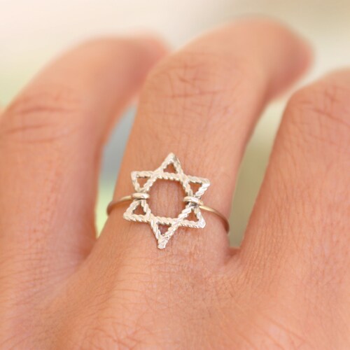 Jewish Star Ring With Sapphires Magen David Jewelry Israel - Etsy