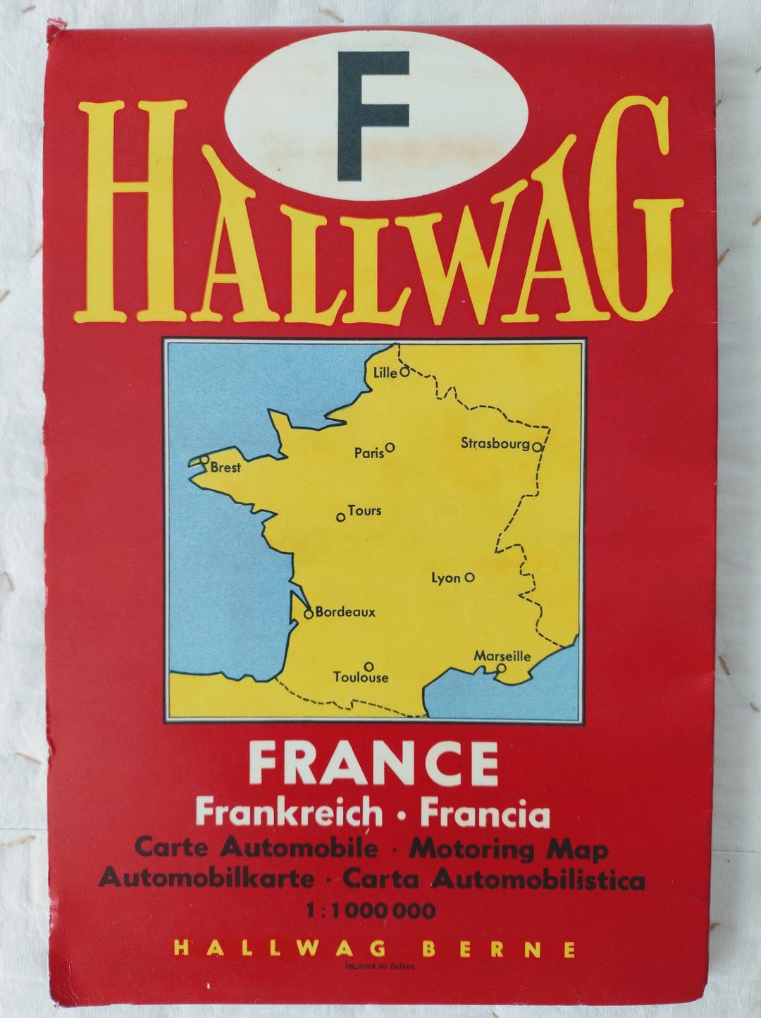 Vintage Map, France, Touring Map, Motoring Map, Road Map, 1960s-70s ...