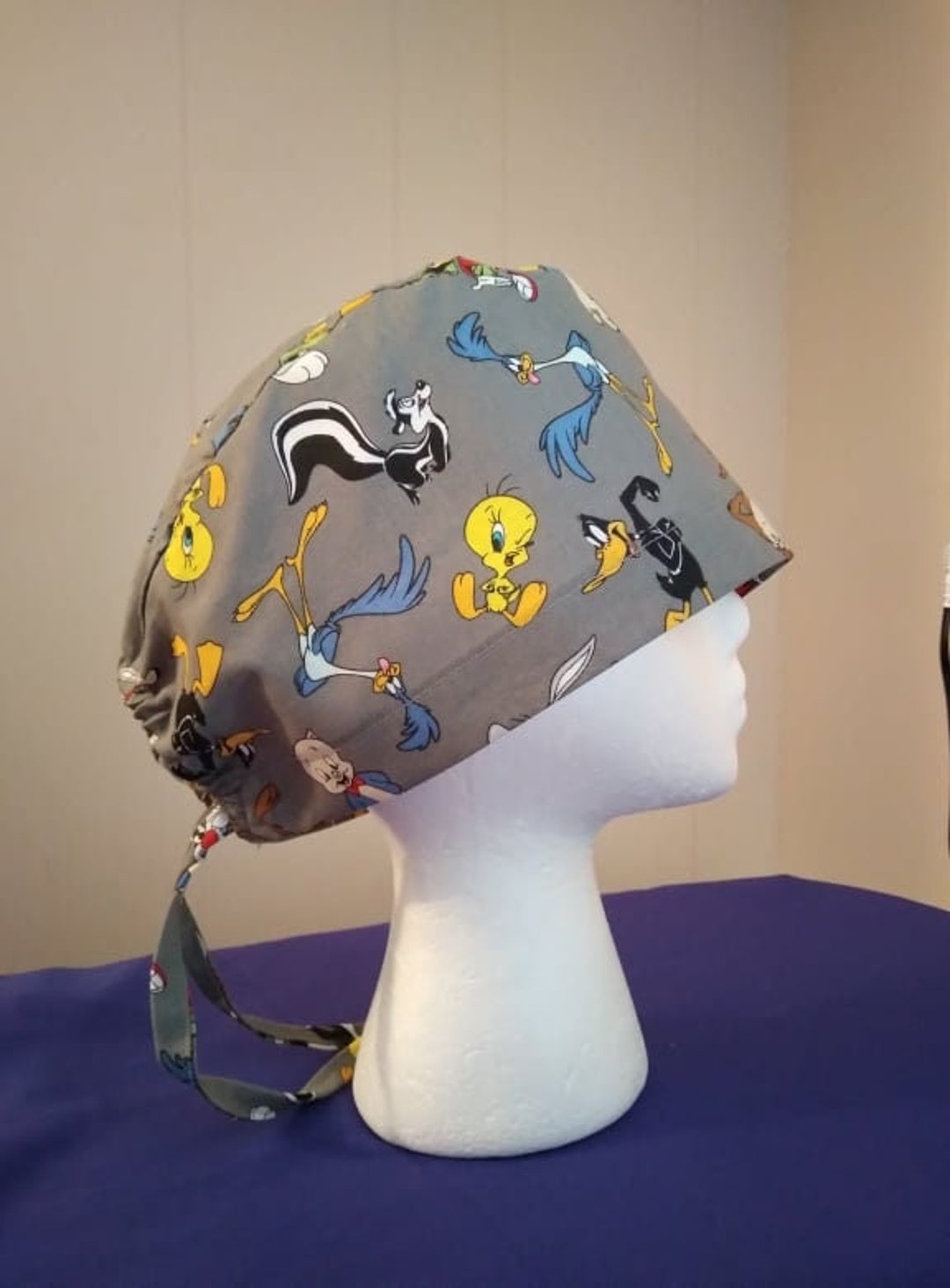 Tweety and Friend's Scrub Cap With Ties - Etsy