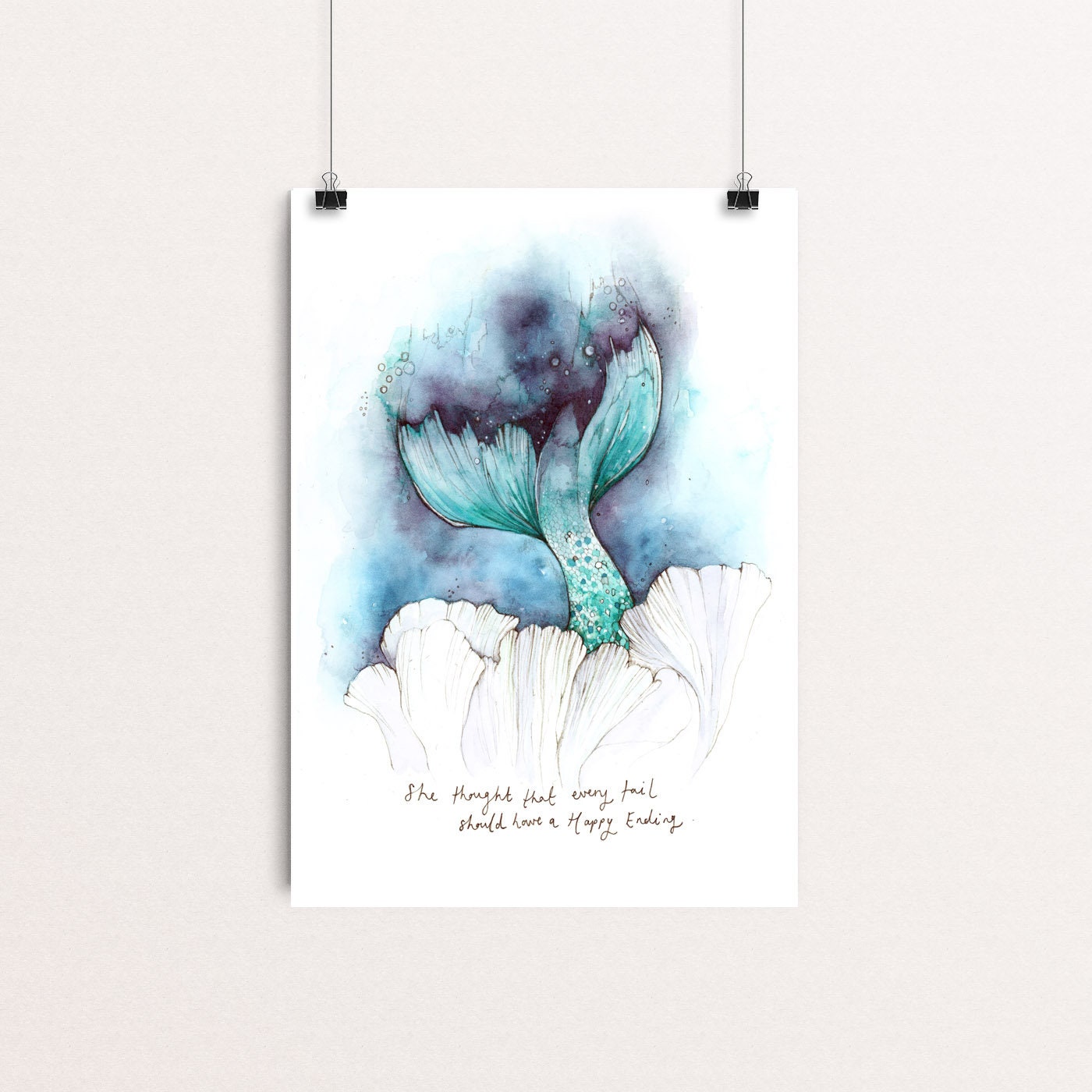 PRINT Every Tail Large Mermaid tail A4/A3 Mermaid poster | Etsy