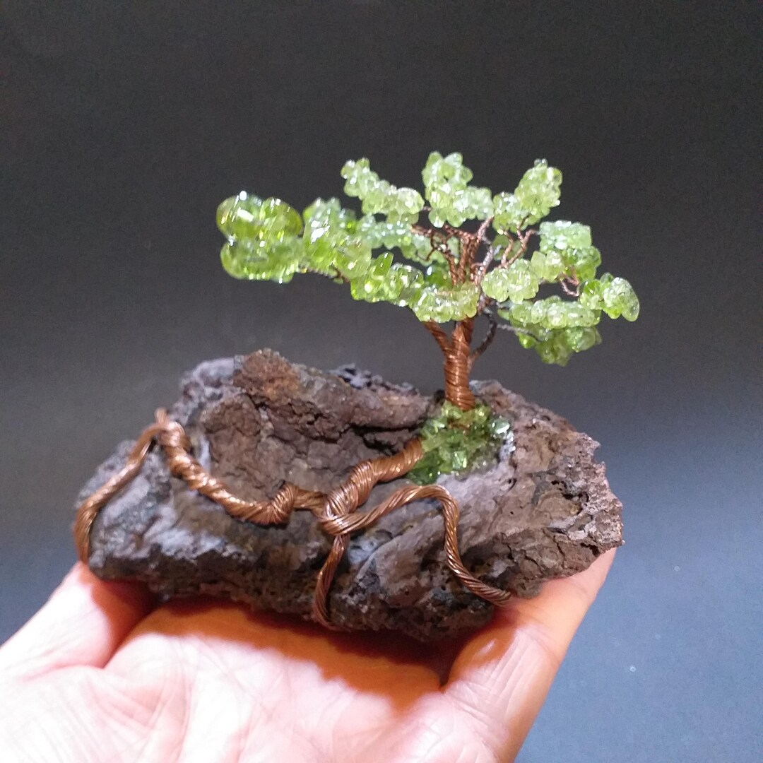 Peridot Gemstone Tree Windswept Mini Peridot Bonsai Canary Island Pine ...