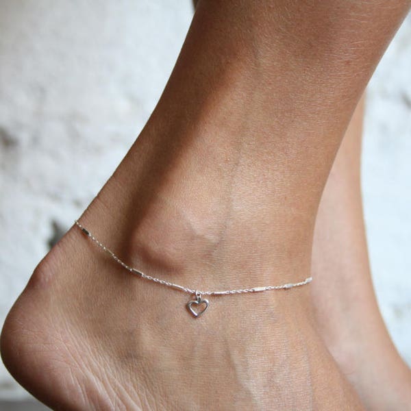 Sterling Silver Ankle Bracelet - Etsy