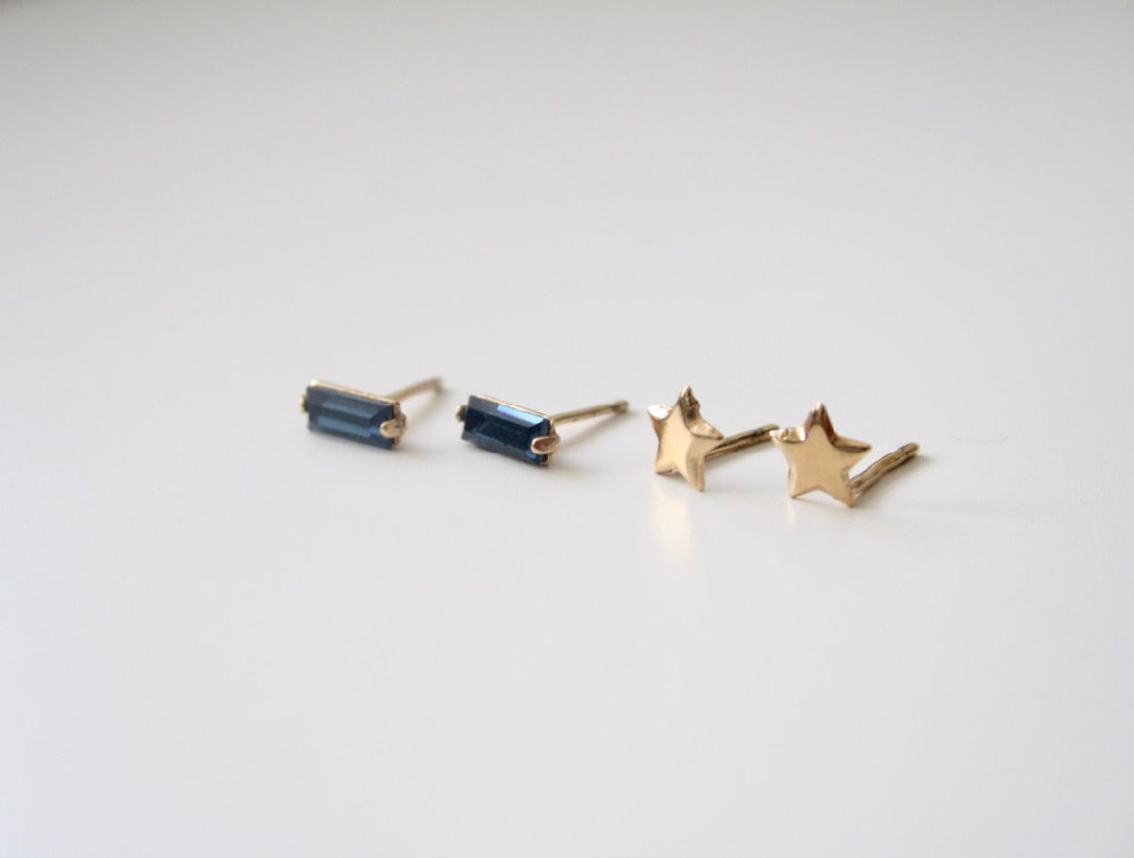 Tiny Gold Studs Set, Minimal Earrings Set, Mix and Match Earrings Set ...